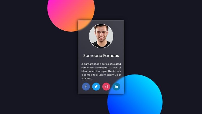 Pure CSS Glassmorphism Profile Card