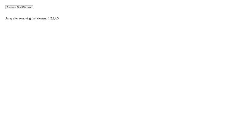 Remove First Element From Array Example In Jquery Codepen 1049