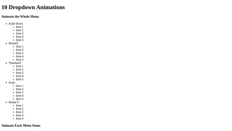 Dropdown Animations With Css Transforms 3563