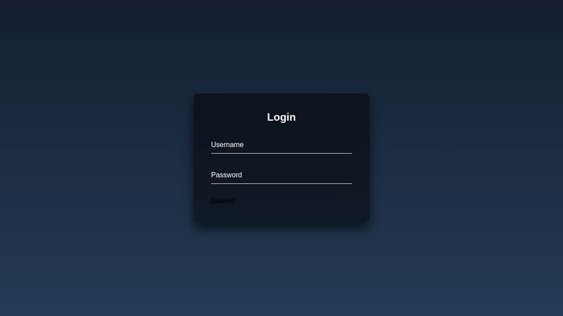 Login Form with floating placeholder and light button