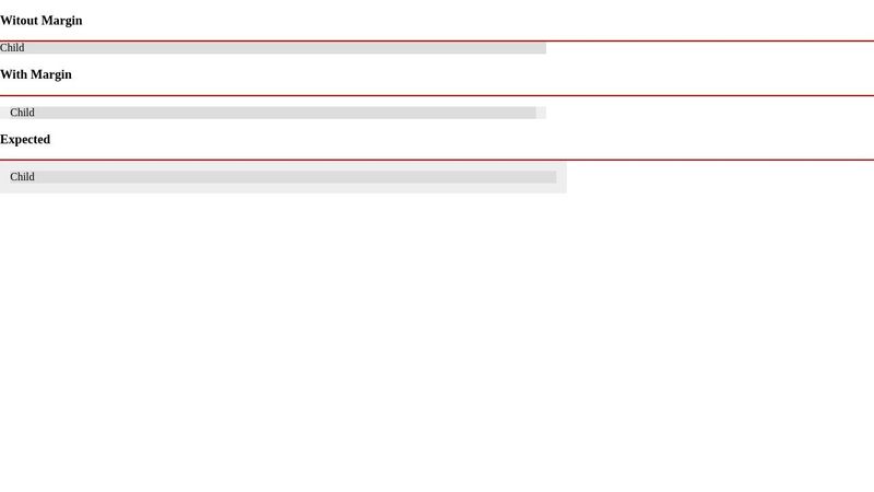 Parent Child No Margin