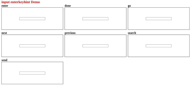 input enterkeyhint Demo