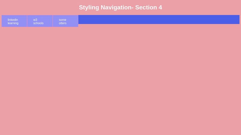 CSS Styling Navigation, Section 4