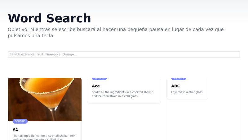 JS - Word Search from API when you stop pressing keys