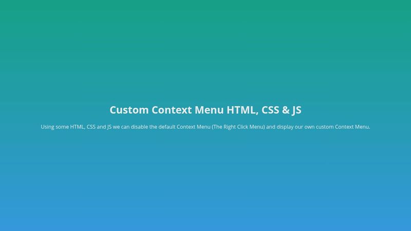 Custom Right Click Menu