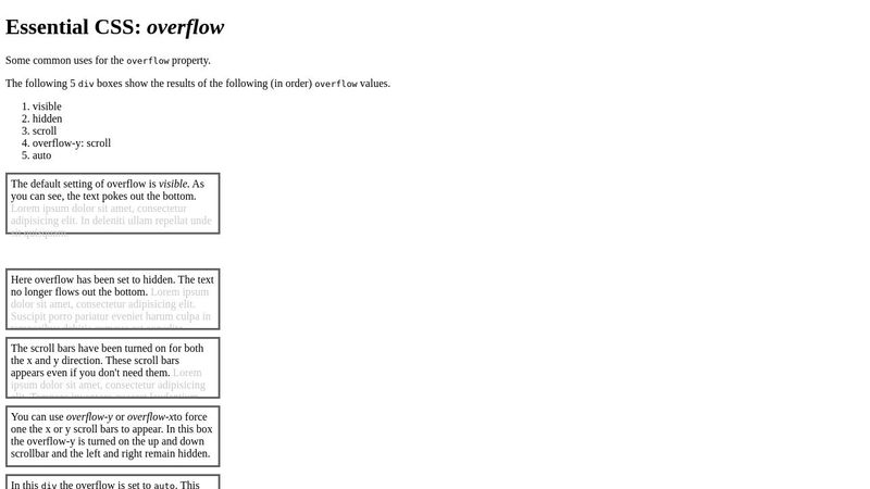 Essential CSS: overflow