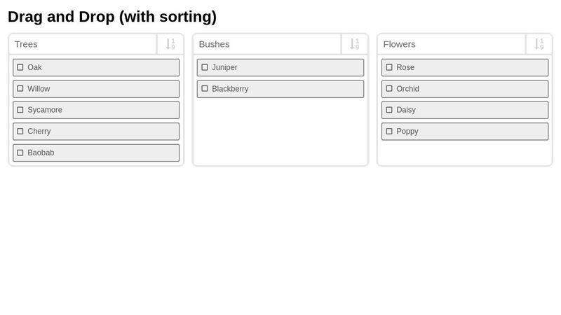 Drag and Drop (with sorting)