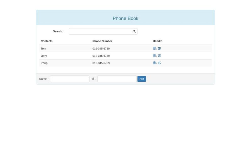 Phone Book by angularjs