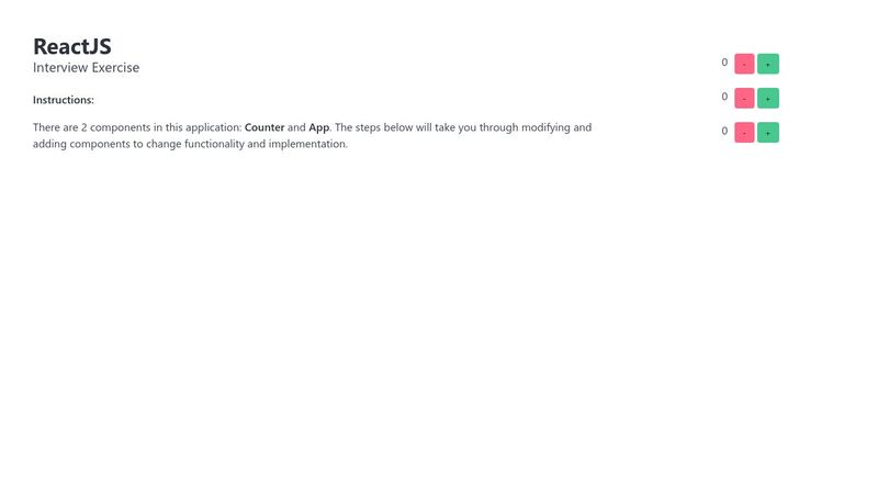 ReactJS Interview Exercise Functional Component