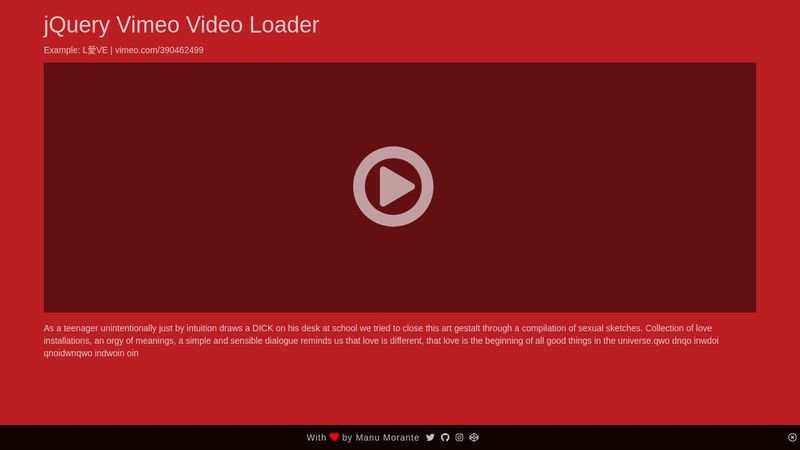 jQuery Vimeo Video Loader