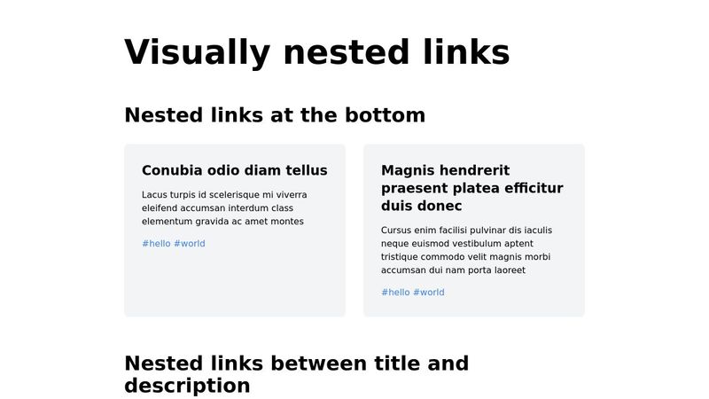 Visually nested links using subgrid