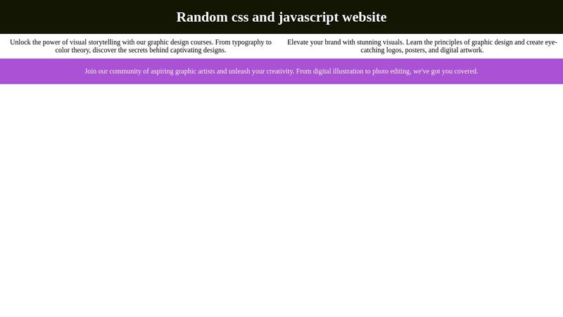 Random CSS and Js website