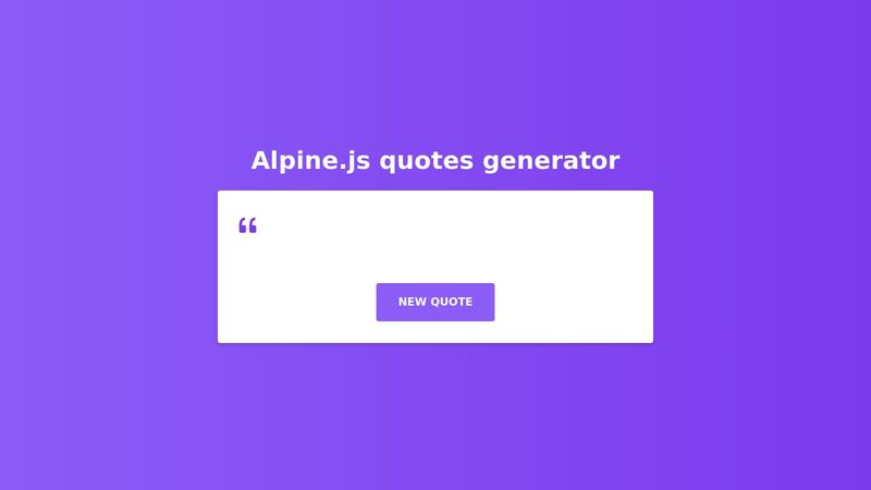 Alpine JS - Quotes generator