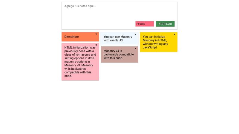 React JS notes (+ masonry.js, jscolor.js)
