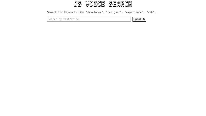 JavaScript Voice Search (Web Speech API)