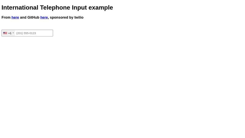 Component - International Telephone Input