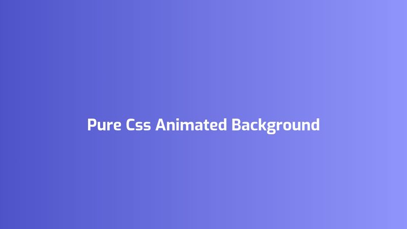 Pure Css Animated Background