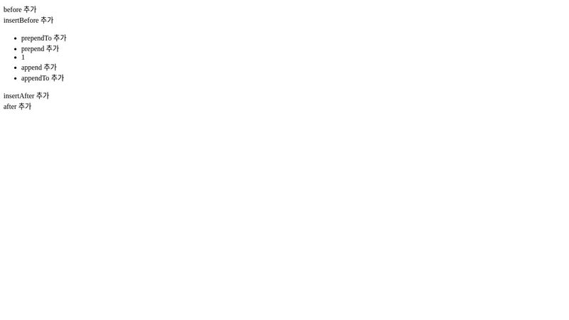 [jQuery] .append(), .appendTo(), .prepend(), .prependTo(), .before(), .insertBefore ...