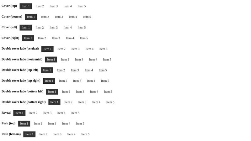 CSS3 hover transitions experiments