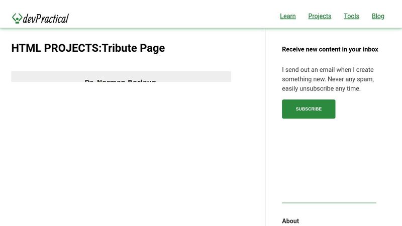 CSS & HTML Tribute Page