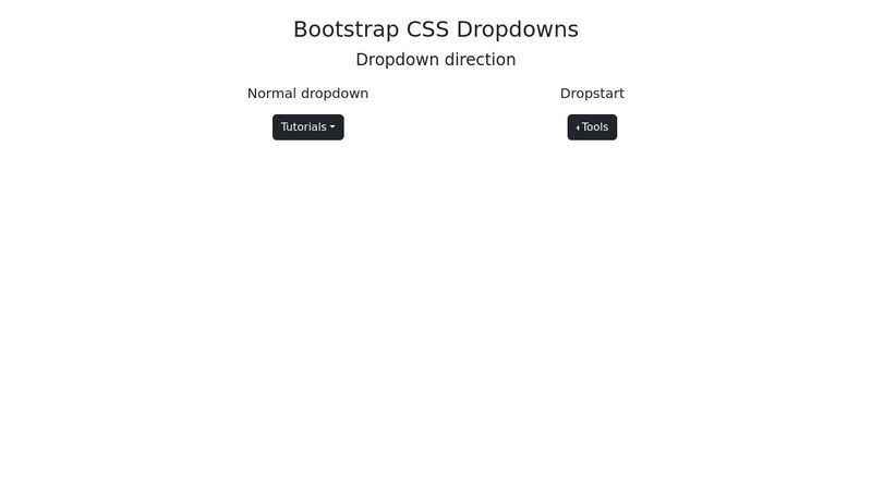 Bootstrap CSS Dropdowns - Dropstart