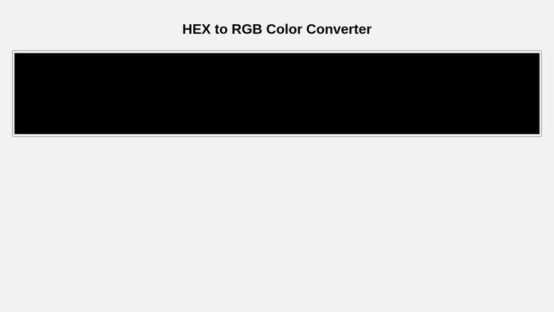 HEX to RGB Color Converter