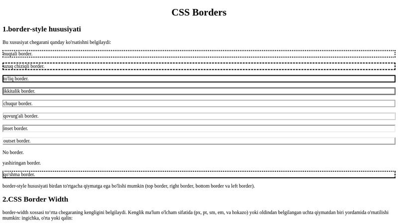 CSS Borders