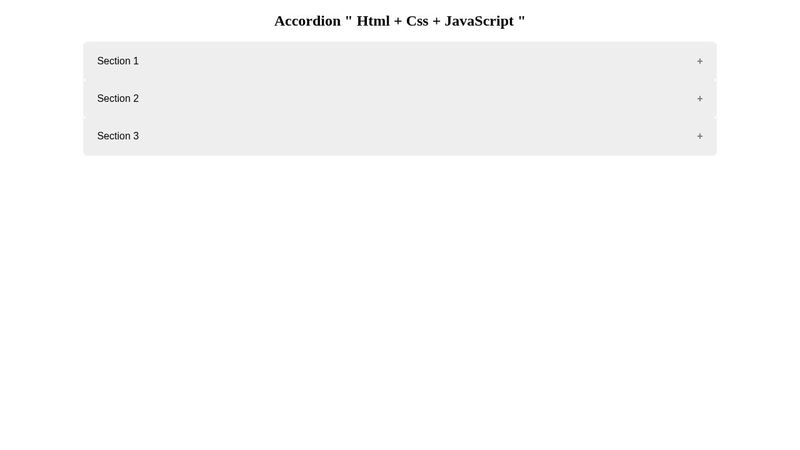 Accordion " Html + Css + JavaScript