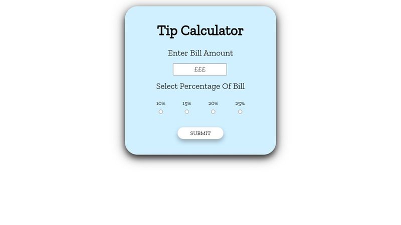 Tip Calculator With Radios