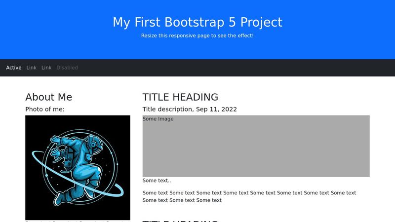 My first Bootstrap 5 project