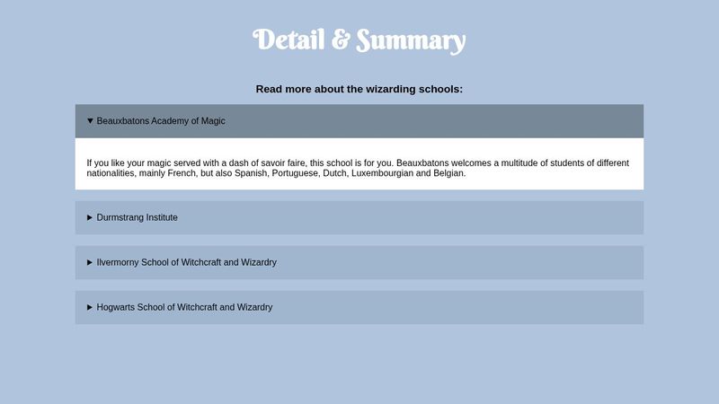 HTML - Details & Summary