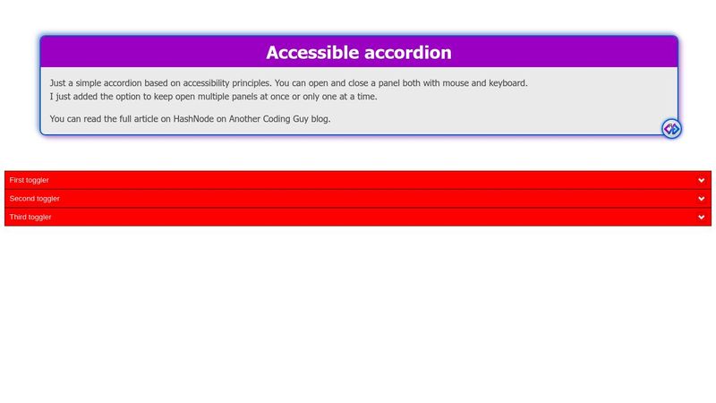 Accessible Accordion