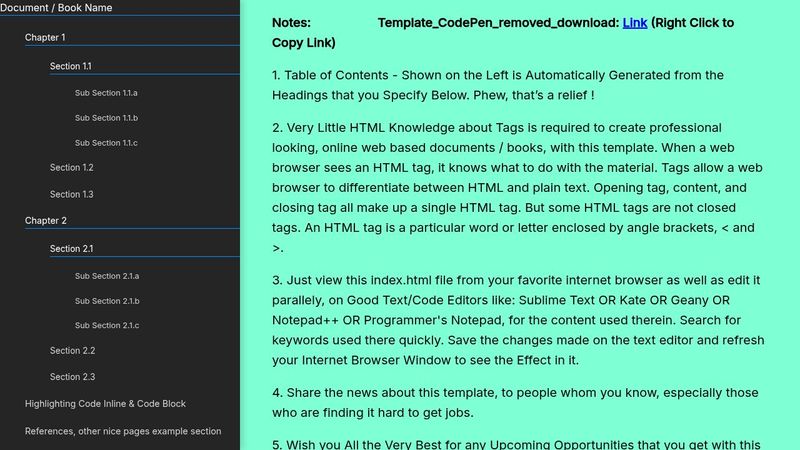 Easily Create Professional Online FAQ, Docs, Books, Tutorials, Manuals etc. With This Example ...