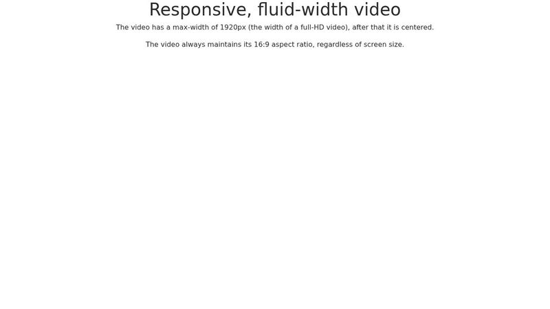 Fluid width responsive youTube video embed