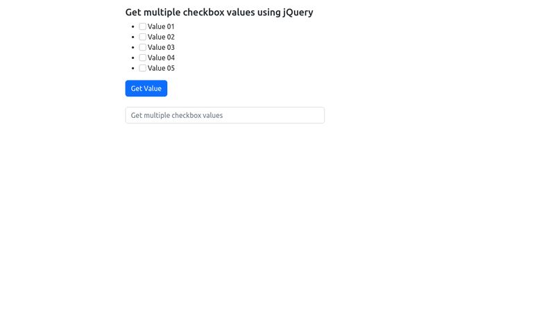 Get Multiple Checkbox Values Using Jquery 0067