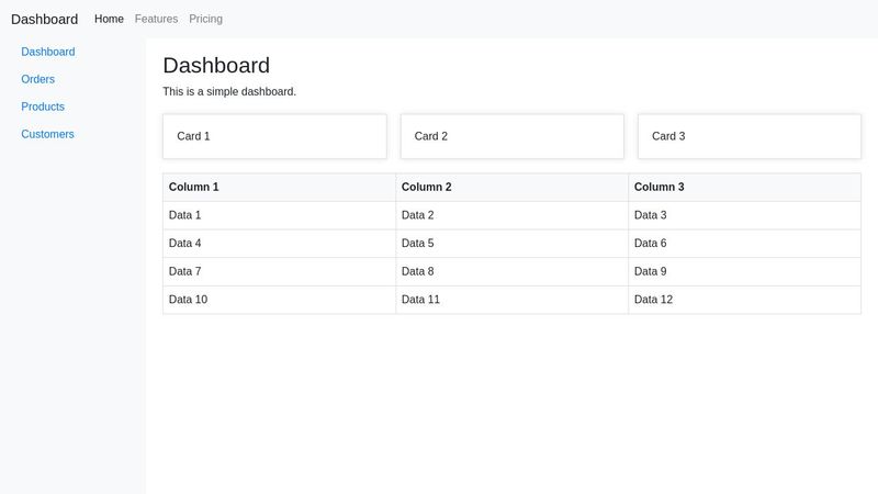 Bootstrap dashboard study