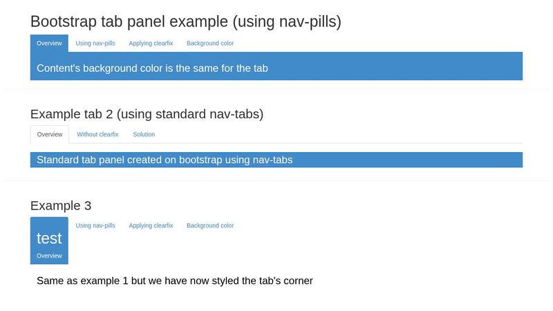 Bootstrap tab panel example