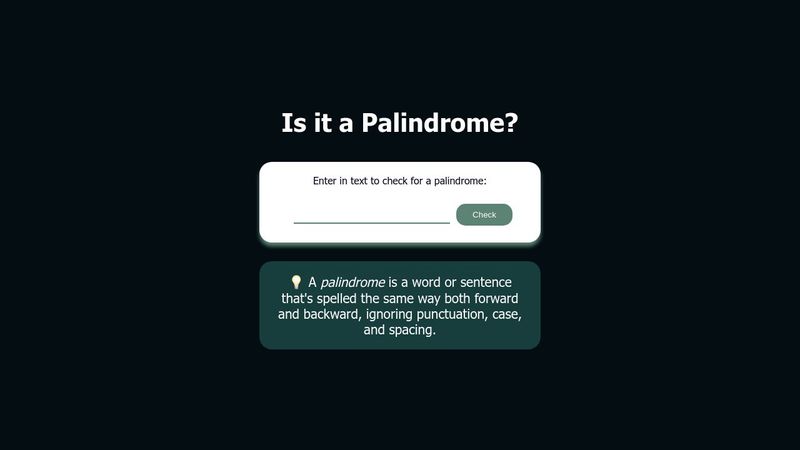 Palindrome Checker