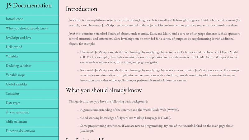Technical Documentation Page