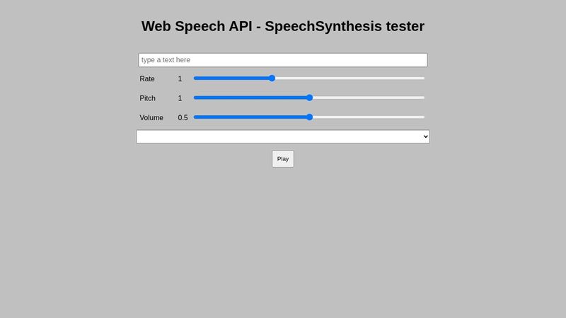 Web Speech API - SpeechSynthesis tester