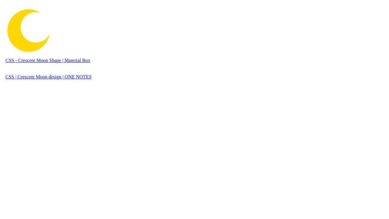 CSS | Crescent Moon
