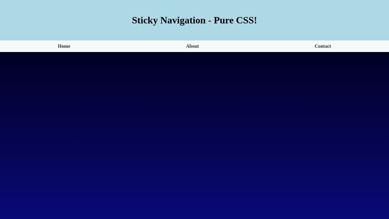Sticky Navigation - Pure CSS
