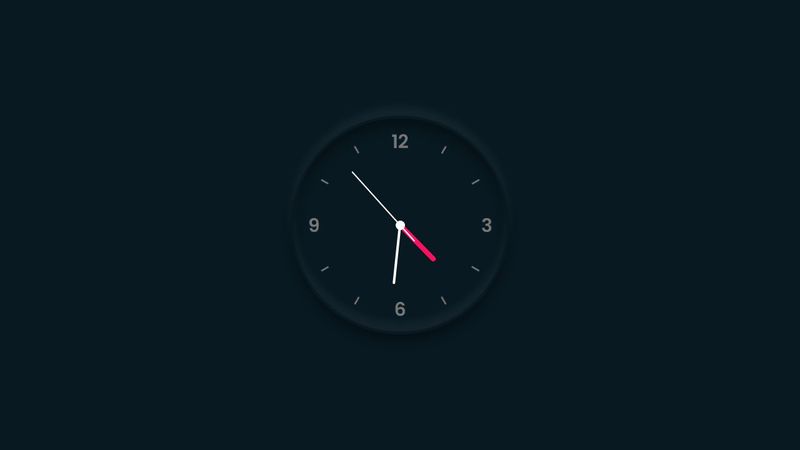 Neumorphism Working Analog Clock