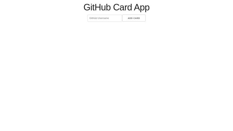 GitHub Card App w/ React