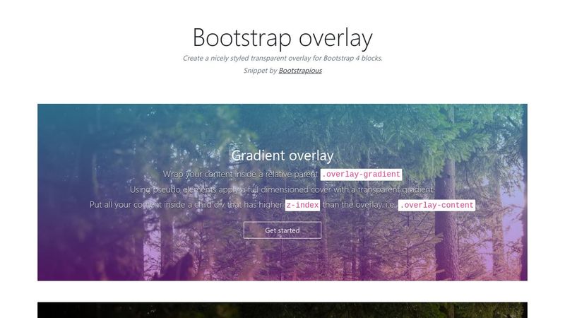 Bootstrap overlay