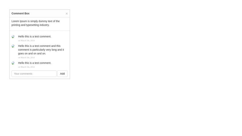 Simple Comment Box using Bootstrap 3
