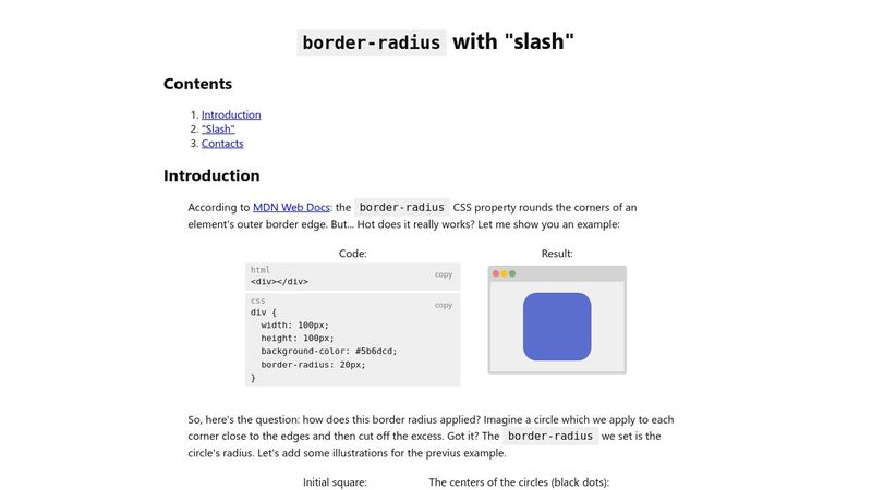 Border-radius with "slash"