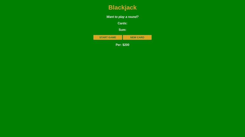 Simple BlackJack Game