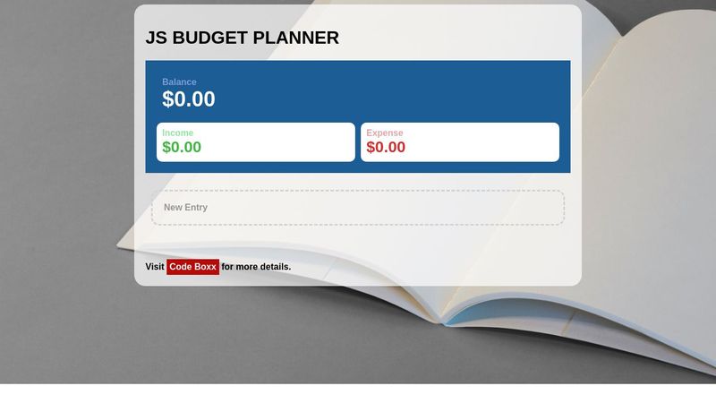 Javascript Budget Planner