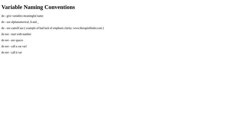 JS | L107 Variable Naming Conventions